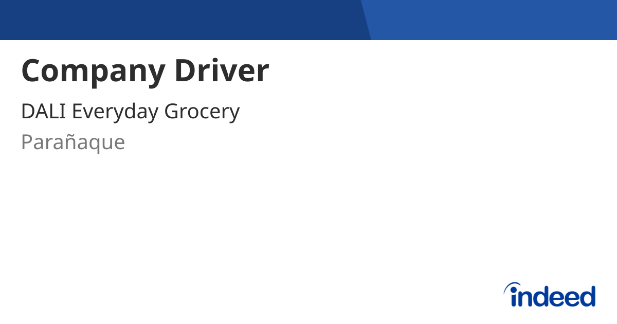 Company Driver - Parañaque - Indeed.com