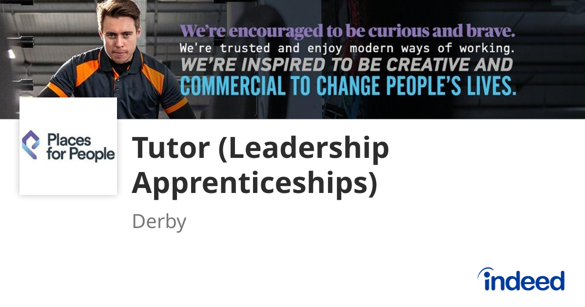 PfP Thrive Tutor (leadership apprenticeships) - Derby DE24 - Indeed.com