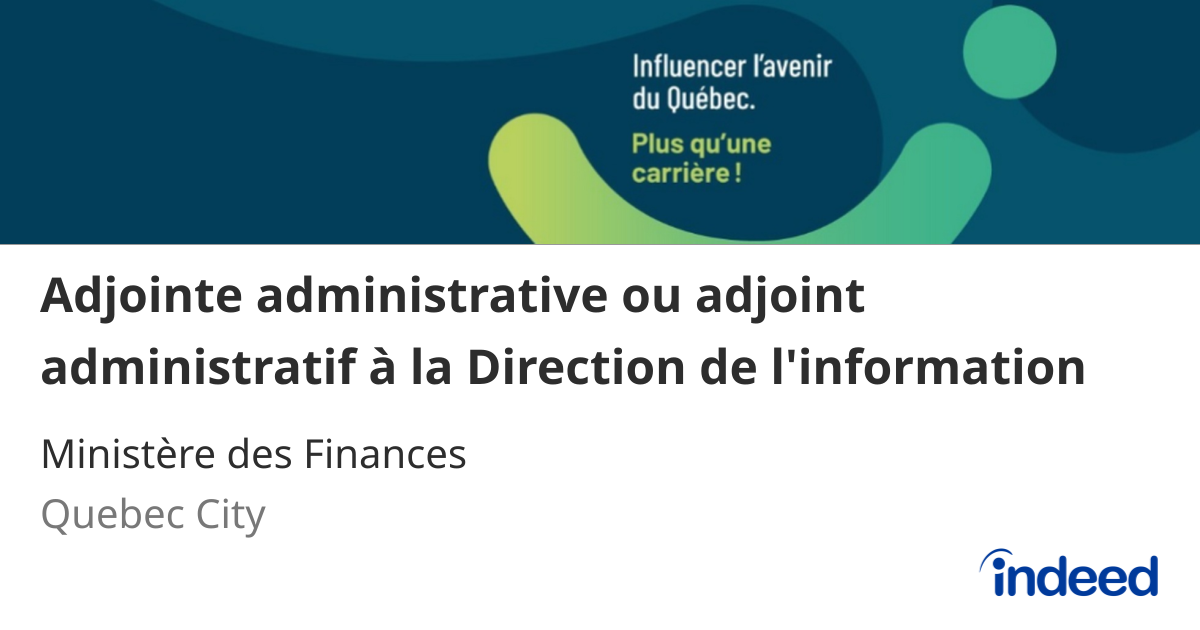 Adjointe administrative ou adjoint administratif à la Direction de l ...