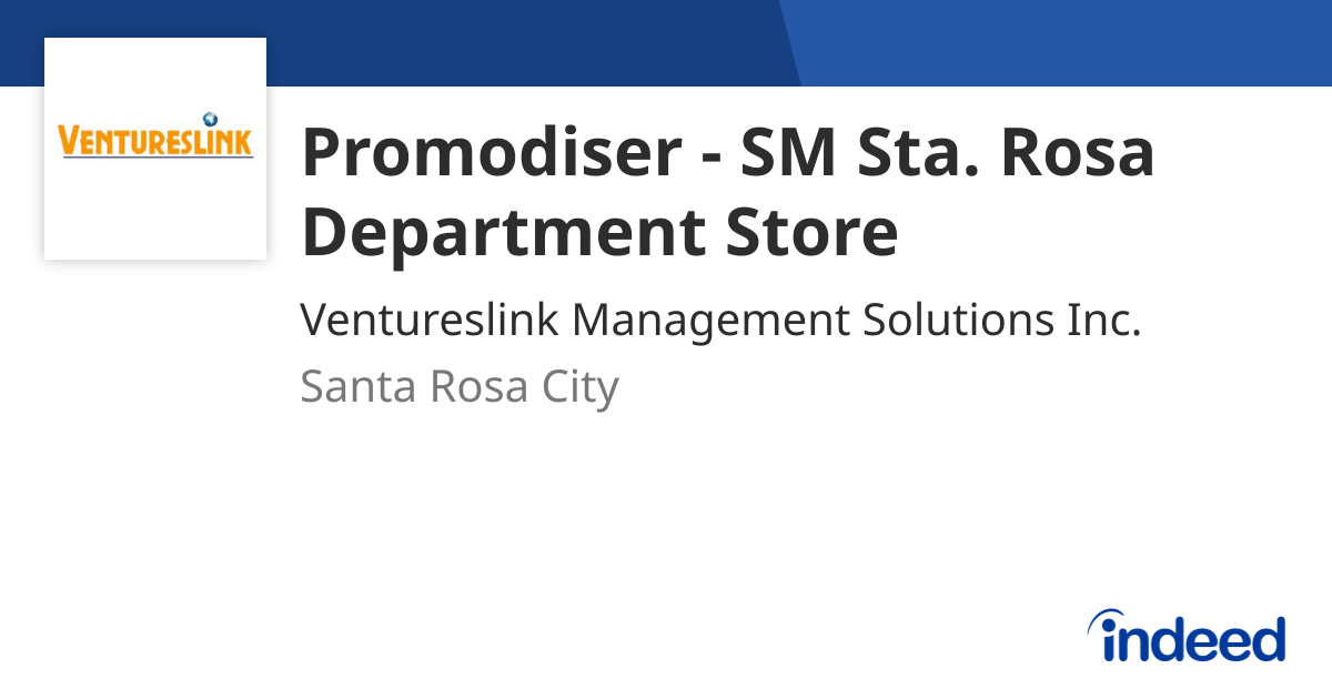 Promodiser - SM Sta. Rosa Department Store - Santa Rosa City - Indeed.com