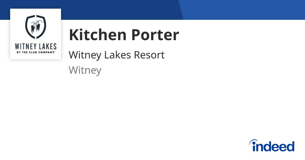 Kitchen Porter - Witney OX29 0SY - Indeed.com