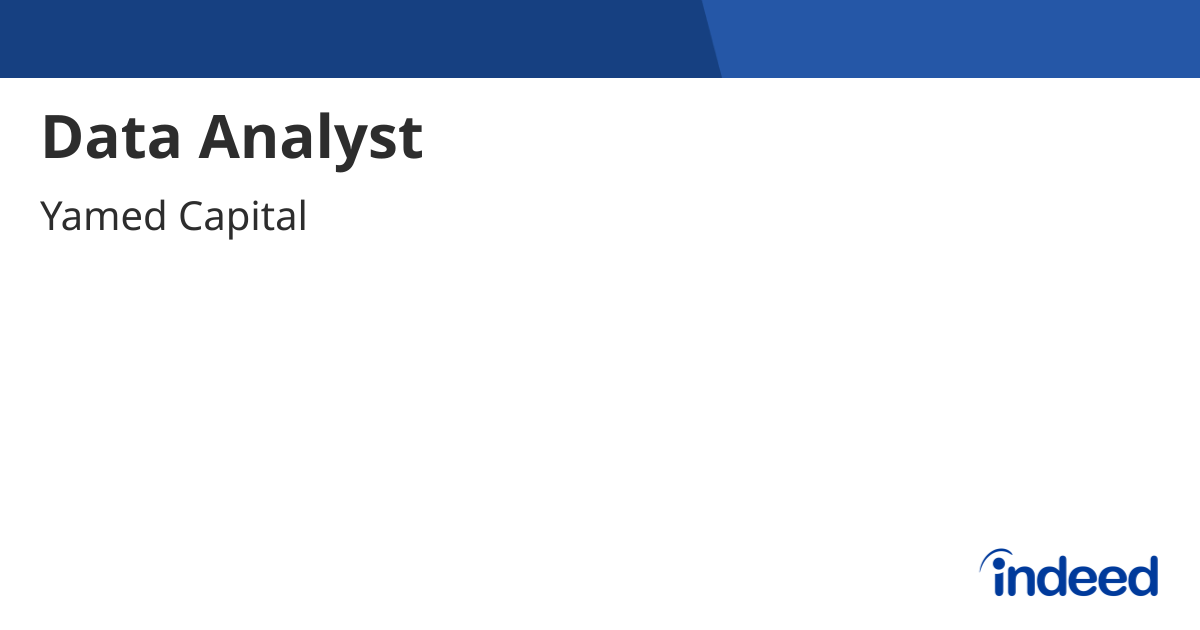 Data Analyst - Maroc - Indeed.com