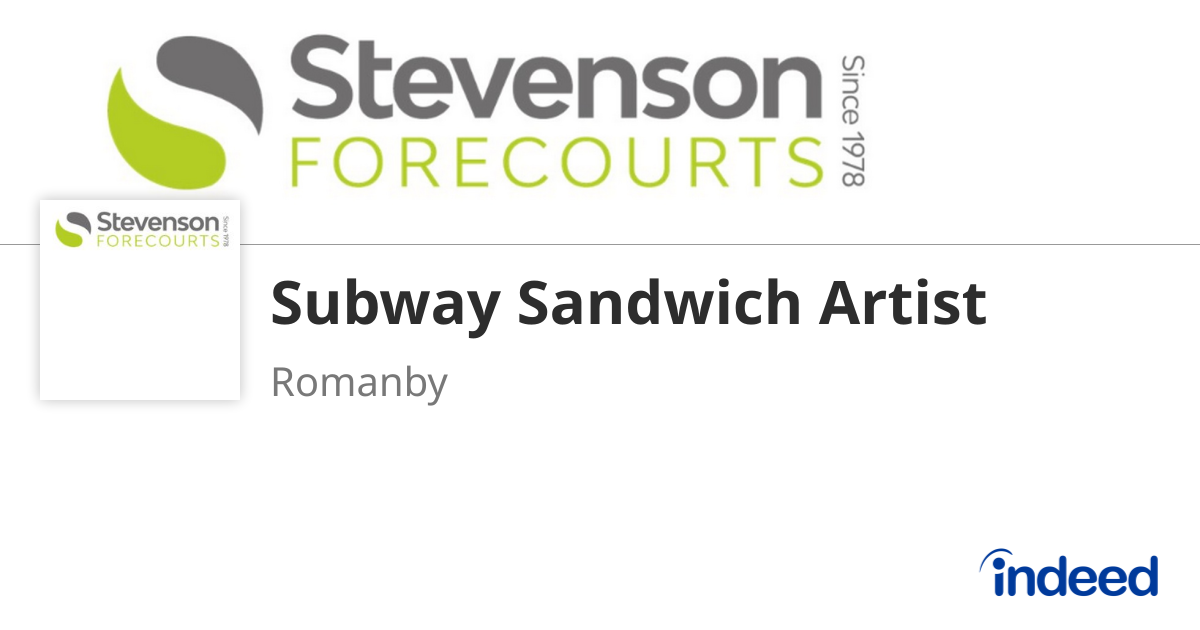 Subway Sandwich Artist - Romanby DL7 - Indeed.com