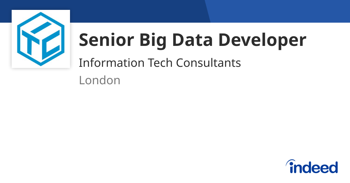 Senior Big Data Developer - London - Indeed.com