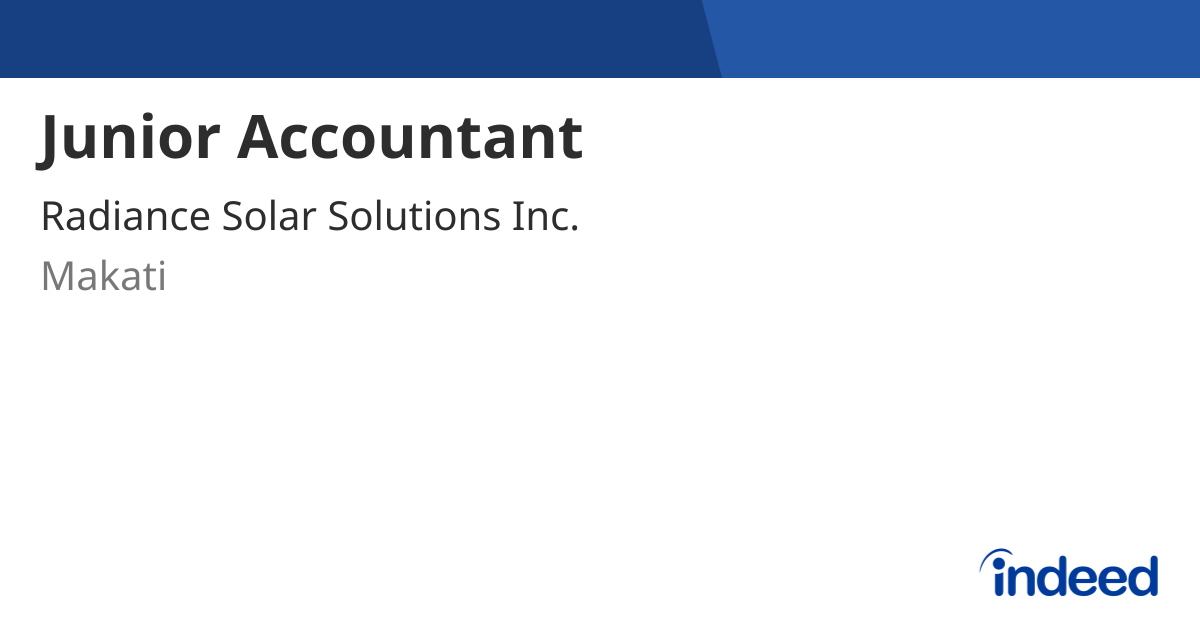 Junior Accountant - Makati - Indeed.com