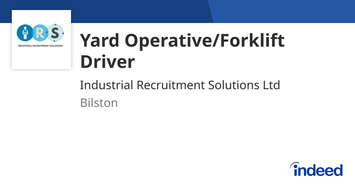 Yard Operative/Forklift Driver - Bilston - Indeed.com