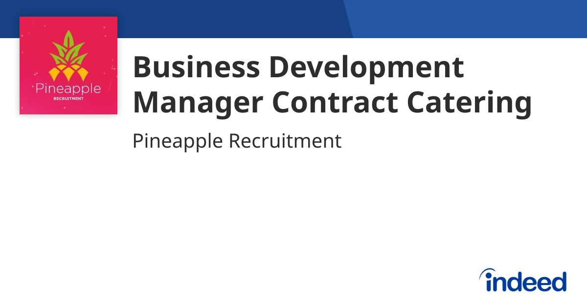 Business Development Manager Contract Catering - West Midlands Region ...