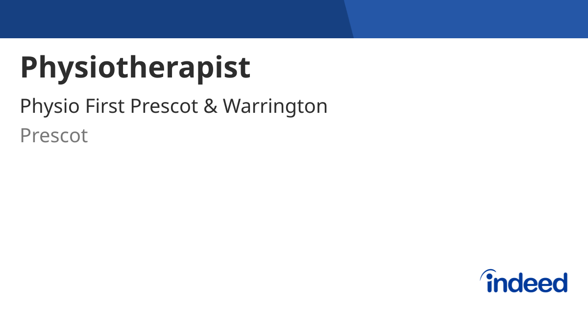 Physiotherapist - Prescot - Indeed.com