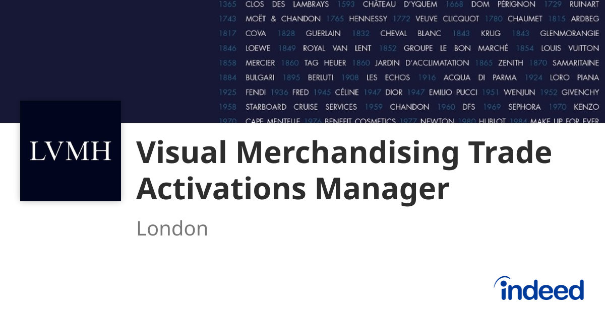 Visual Merchandising Trade Activations Manager - London - Indeed.com