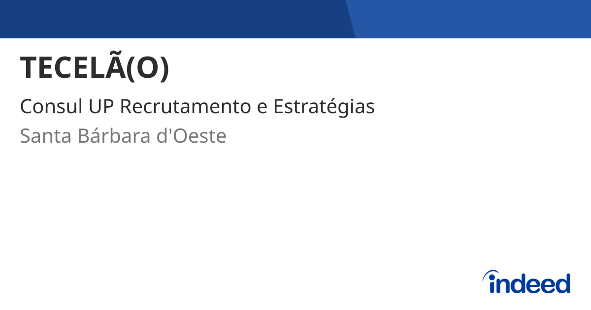 TECELÃ(O) - Santa Bárbara d'Oeste, SP - Indeed.com