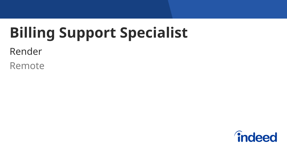 Billing Support Specialist - Remote - Indeed.com