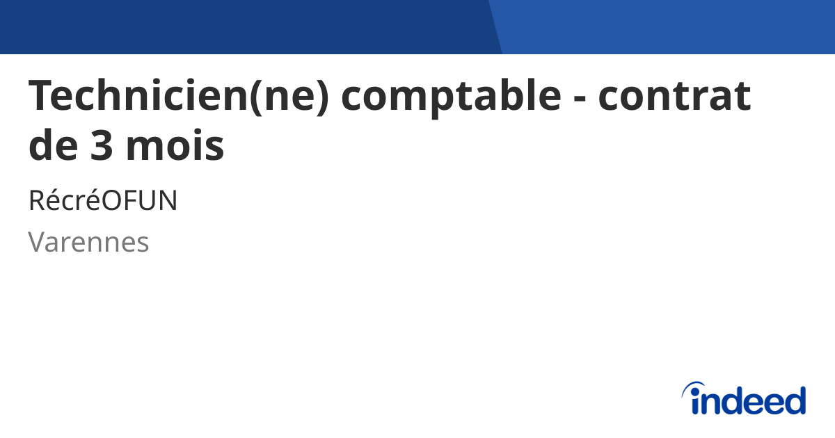 Technicien(ne) comptable - contrat de 3 mois - Varennes, QC J3X 2B1 ...