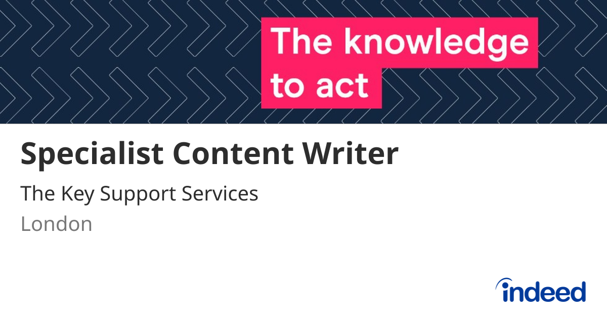Specialist Content Writer - London - Indeed.com