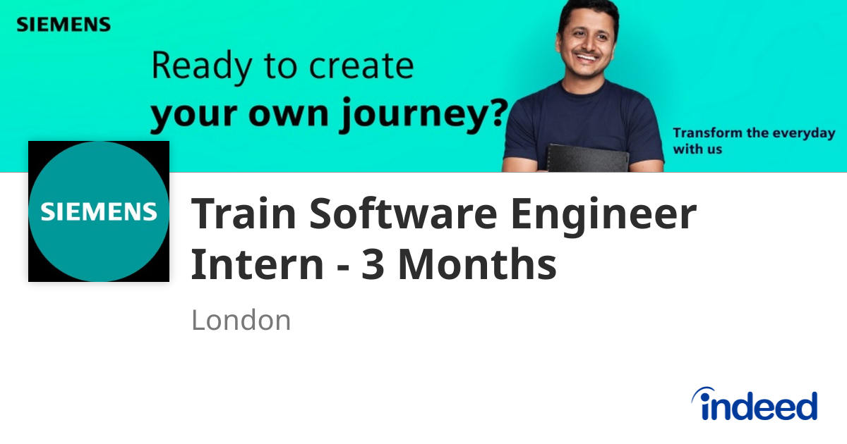 Train Software Engineer Intern - 3 Months - London - Indeed.com
