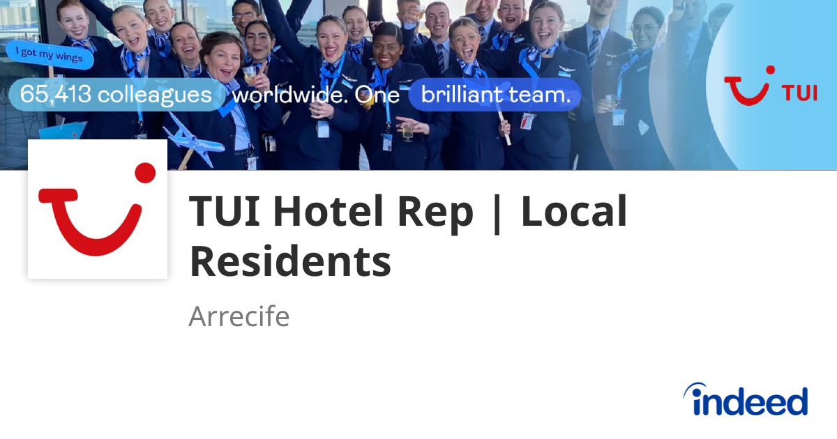 TUI Hotel Rep | Local Residents - Arrecife, Las Palmas provincia ...