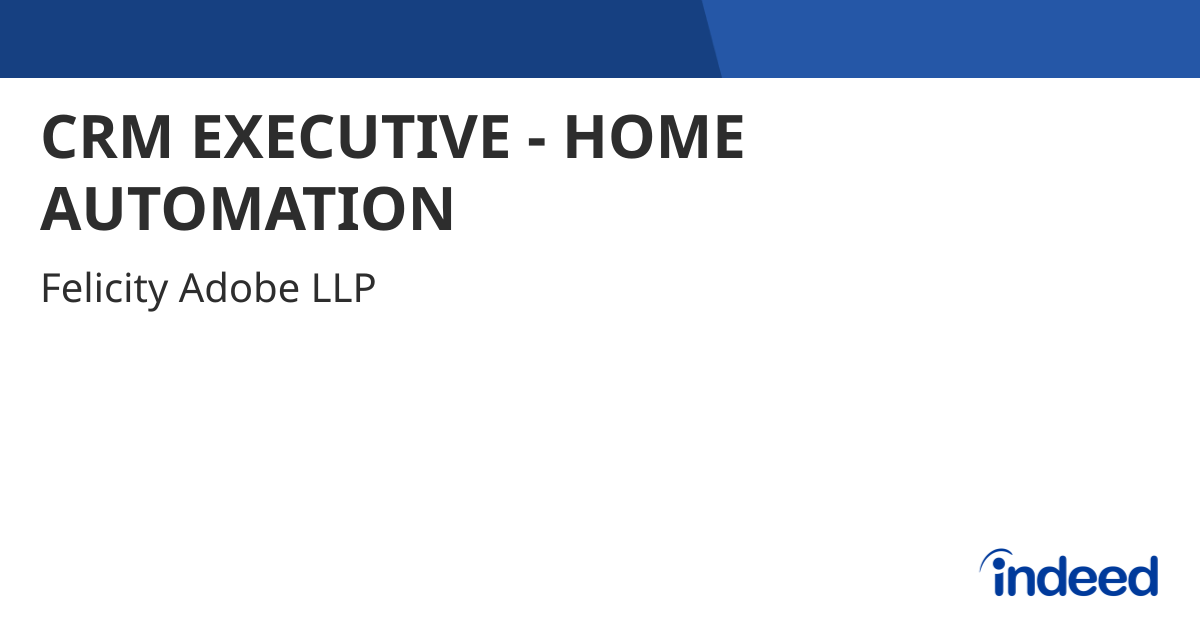 CRM EXECUTIVE - HOME AUTOMATION - Bengaluru, Karnataka - Indeed.com