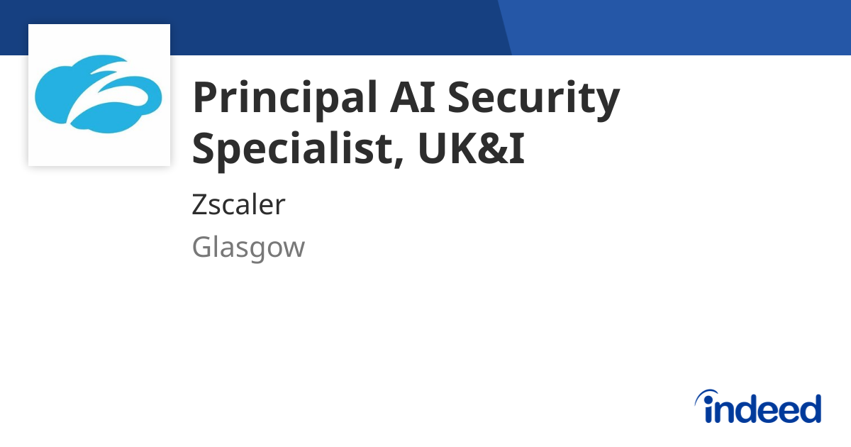 Principal AI Security Specialist, UK&I - Glasgow - Indeed.com