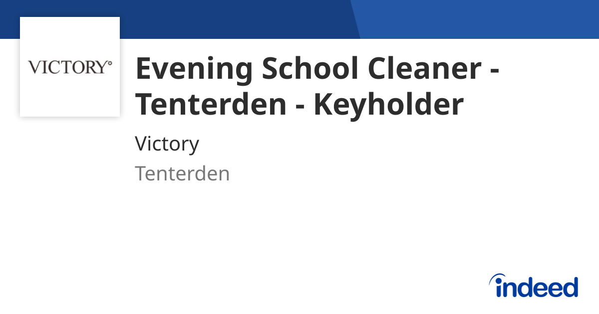 Evening School Cleaner - Tenterden - Keyholder - Tenterden TN30 7EA ...