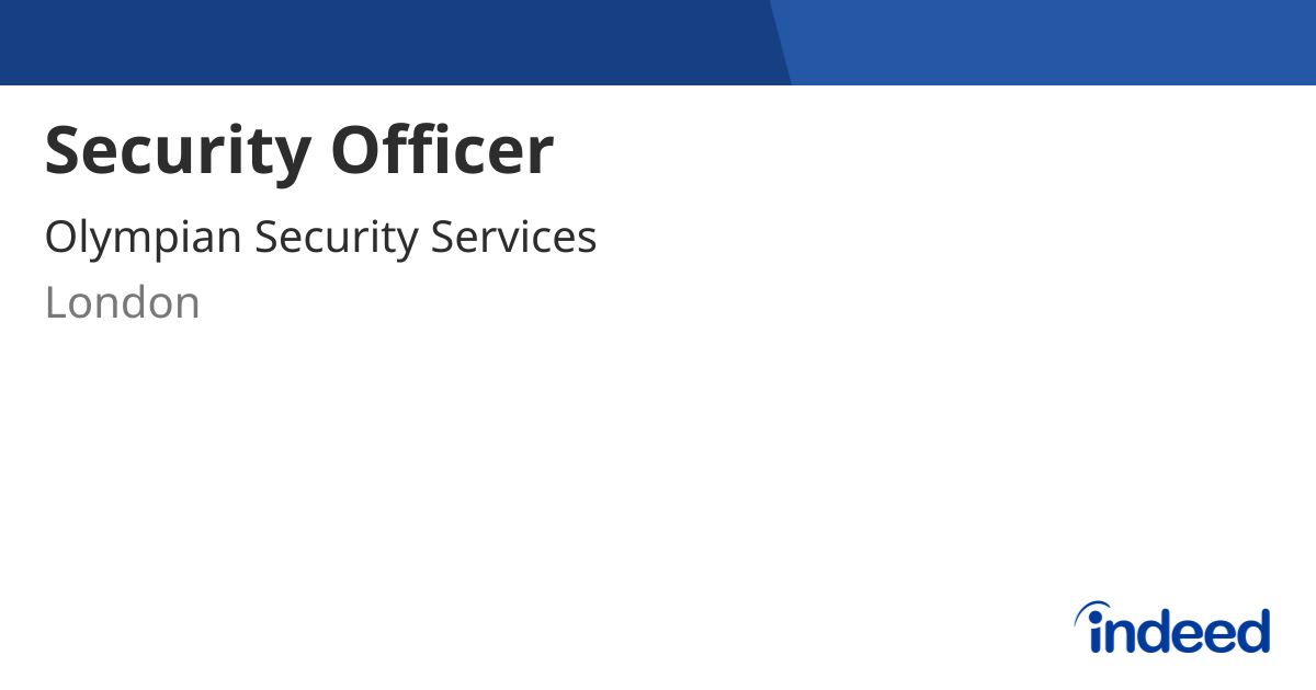 Security Officer - London - Indeed.com