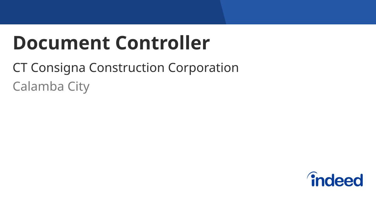 Document Controller - Calamba City - Indeed.com