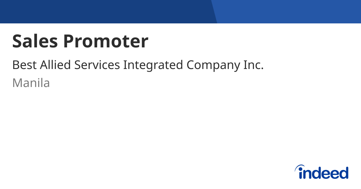 Sales Promoter - Manila - Indeed.com