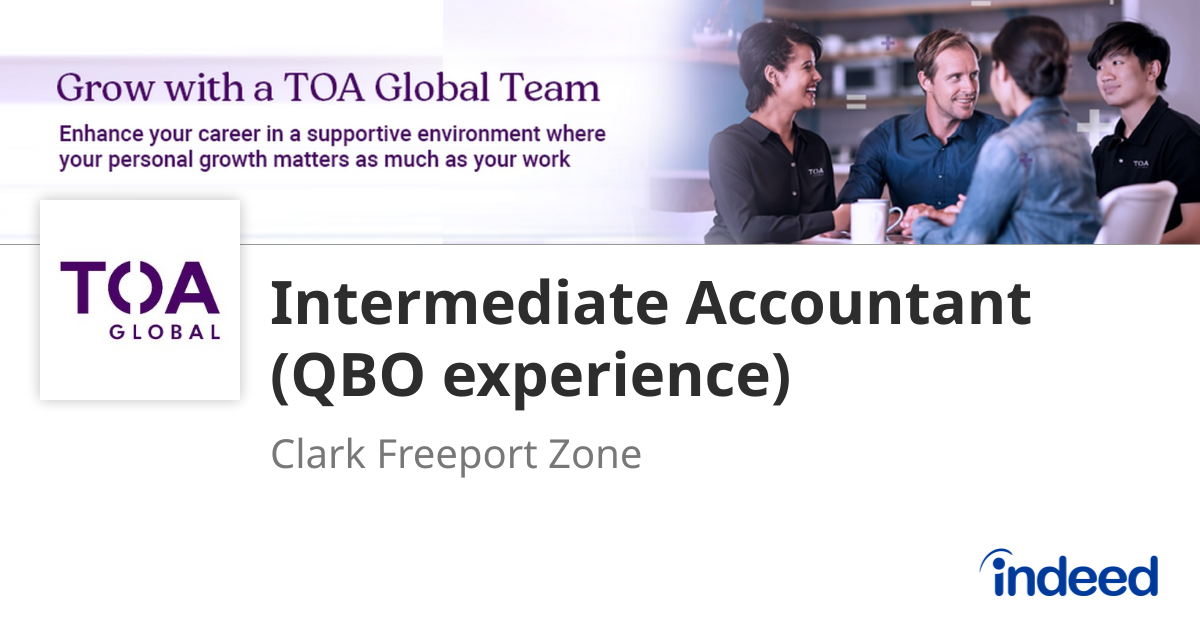Intermediate Accountant (QBO experience) - Clark Freeport Zone - Indeed.com