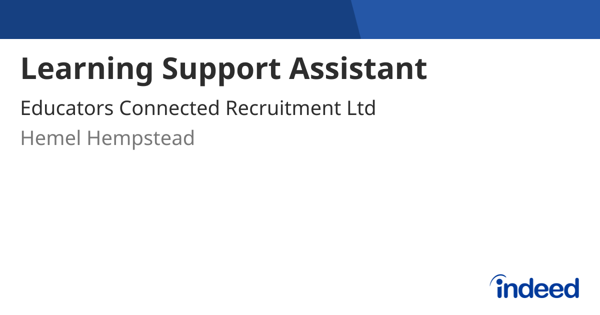 Learning Support Assistant - Hemel Hempstead - Indeed.com