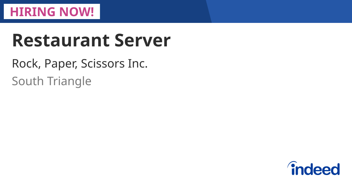 Restaurant Server - South Triangle 1103 P00 - Indeed.com