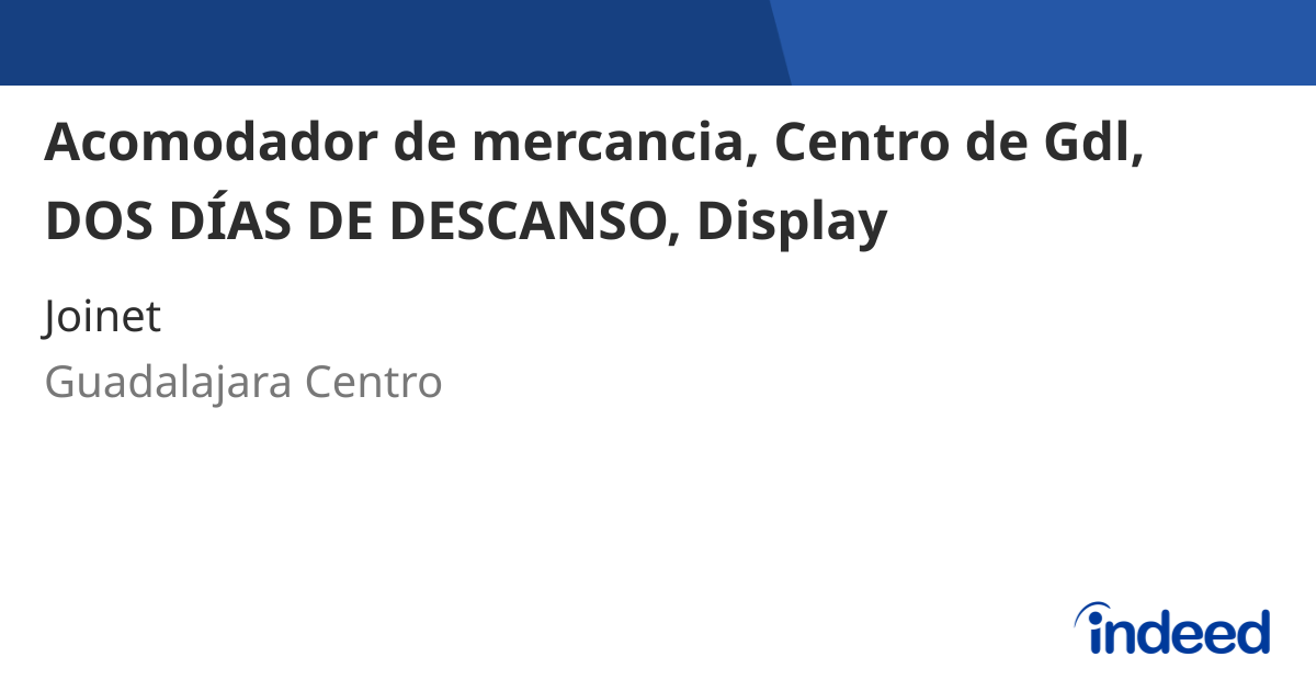 Acomodador de mercancia, Centro de Gdl, Contratación inmediata, Display ...