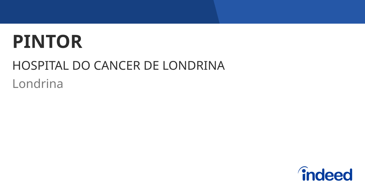 PINTOR - Londrina, PR - Indeed.com