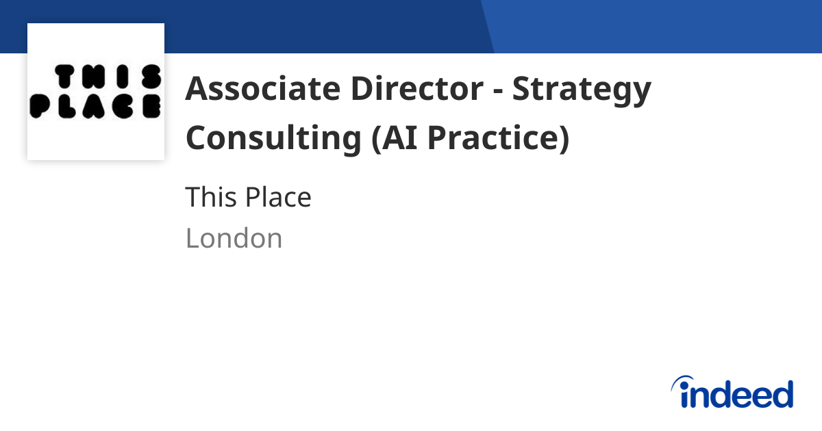 Associate Director - Strategy Consulting (AI Practice) - London ...