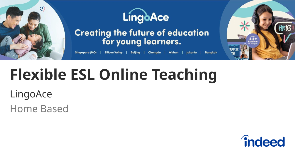 Flexible ESL Online Teaching - Home Based - Indeed.com
