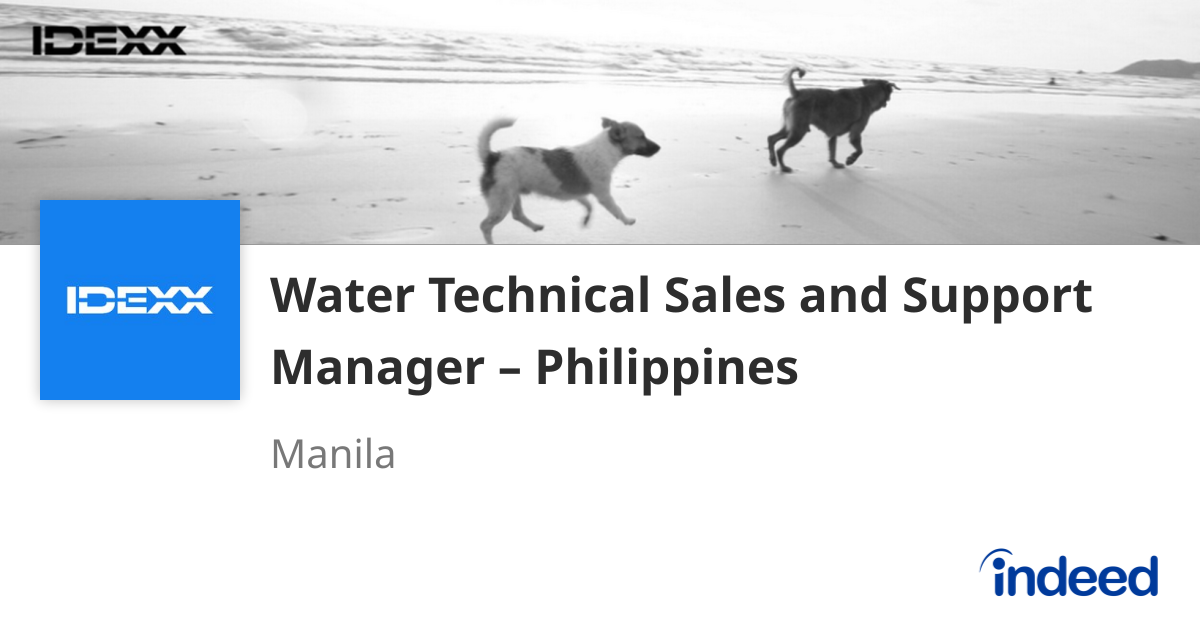 Water Technical Sales and Support Manager – Philippines - Manila ...