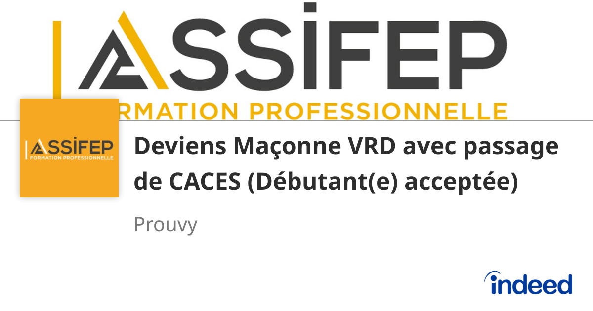 Deviens Maçonne VRD avec passage de CACES (Débutant(e) acceptée ...