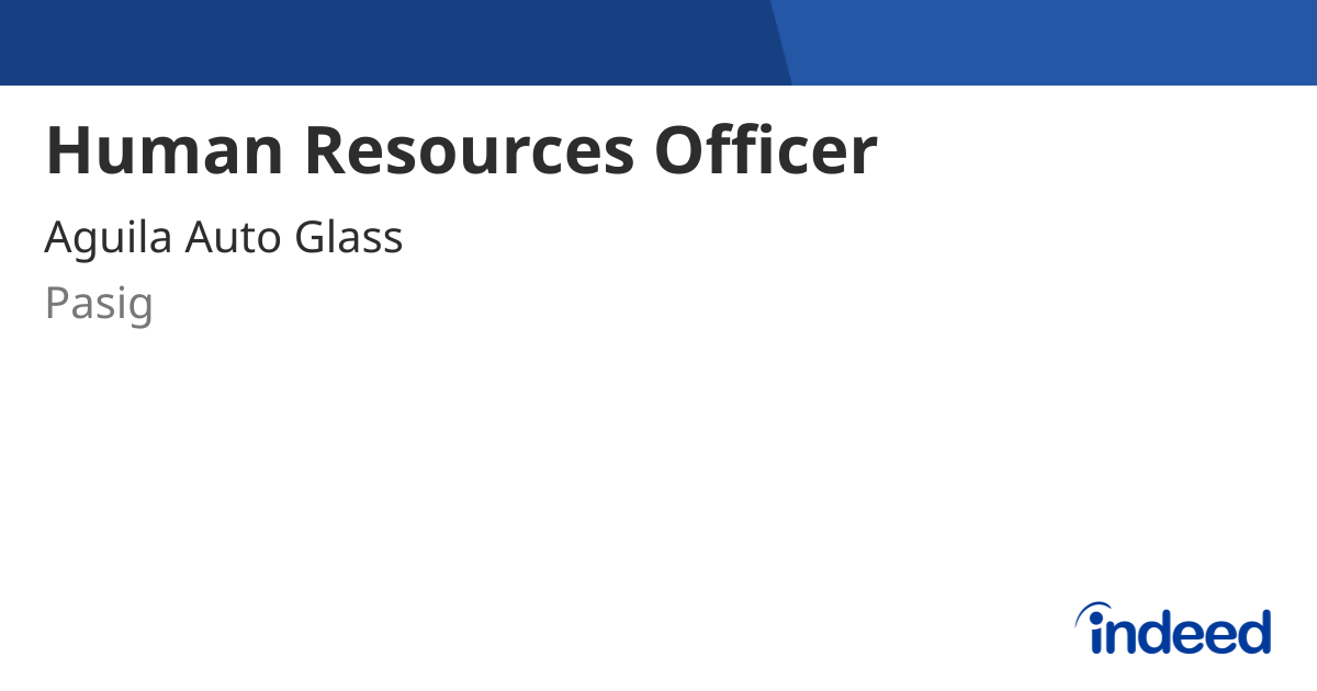 Human Resources Assistant - Pasig - Indeed.com
