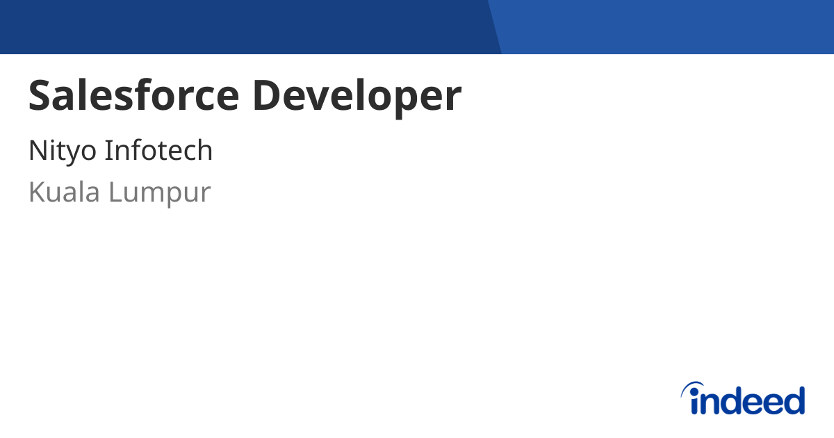 Salesforce Developer - Kuala Lumpur - Indeed.com