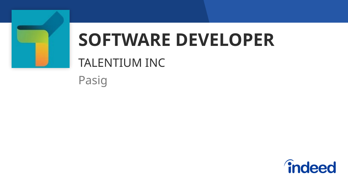 SOFTWARE DEVELOPER - Pasig - Indeed.com