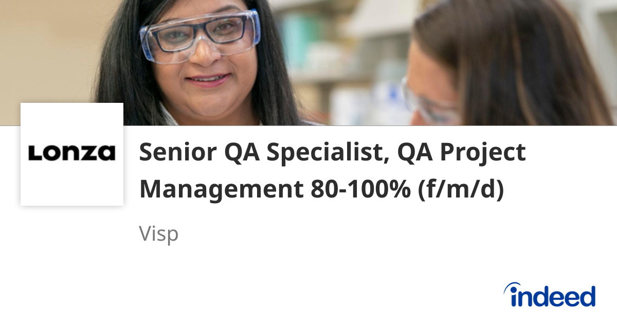 Senior QA Specialist, QA Project Management 80-100% (f/m/d) - Visp, VS ...