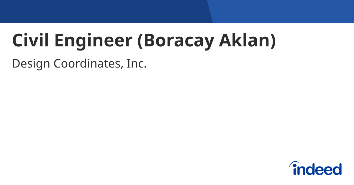 Civil Engineer (Boracay Aklan) - Aklan - Indeed.com