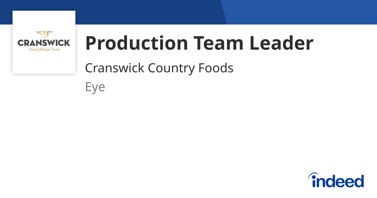 Production Team Leader - Eye IP23 8BW - Indeed.com