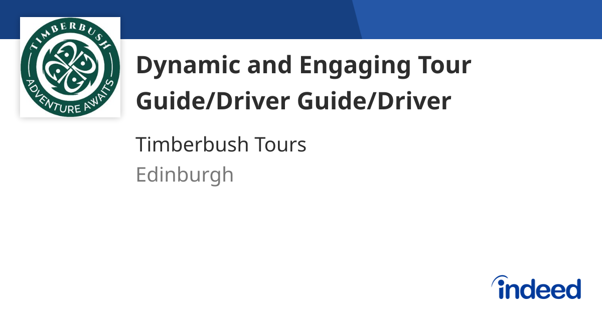 Dynamic and Engaging Tour Guide/Driver Guide/Driver - Edinburgh EH5 1RF ...