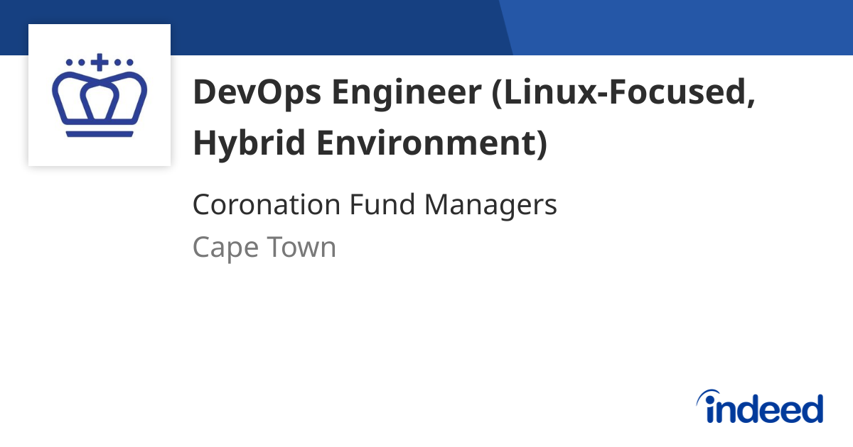DevOps Engineer (Linux-Focused, Hybrid Environment) - Cape Town ...