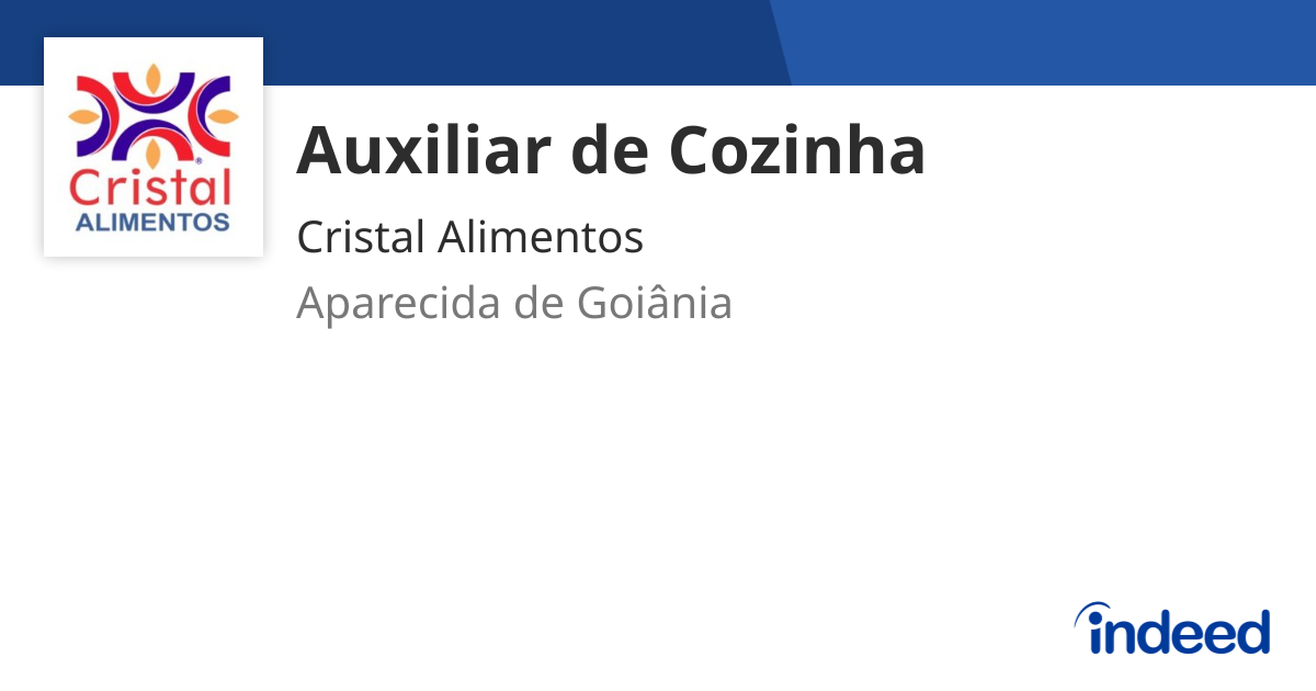 Auxiliar de Cozinha - Aparecida de Goiânia, GO - Indeed.com