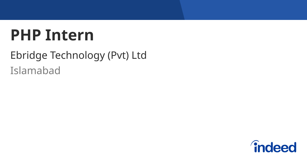 PHP Intern - Islamabad - Indeed.com