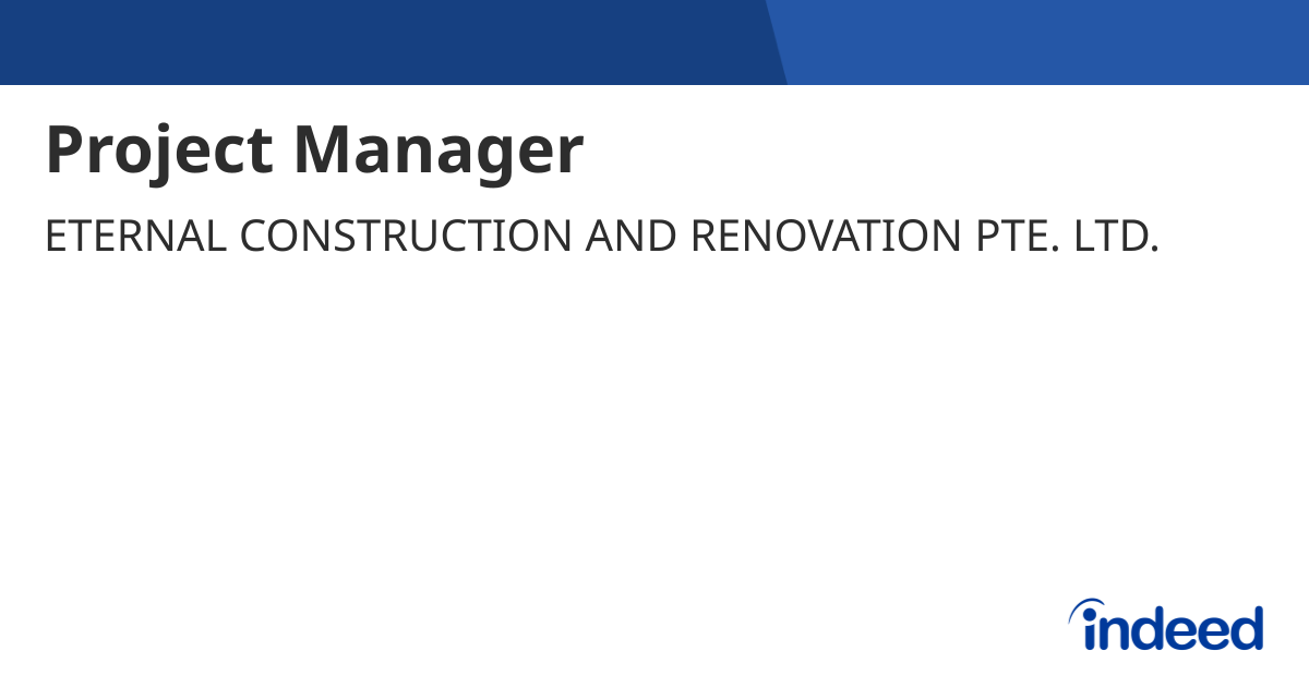 Project Manager - Singapore - Indeed.com