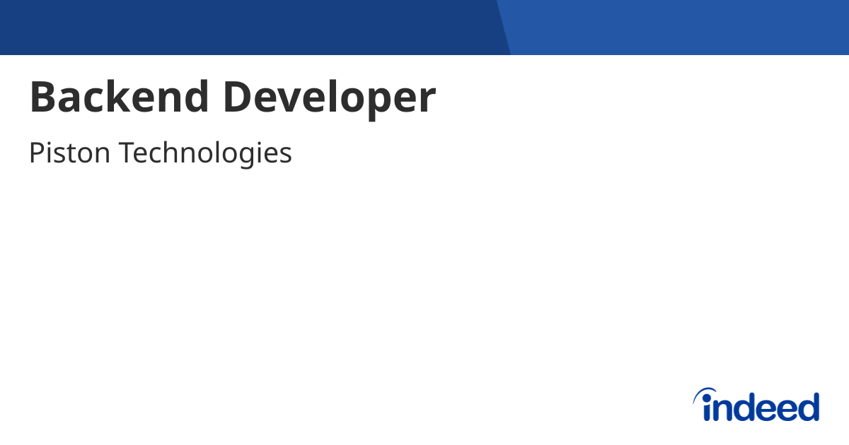 Backend Developer - Kolkata, West Bengal - Indeed.com