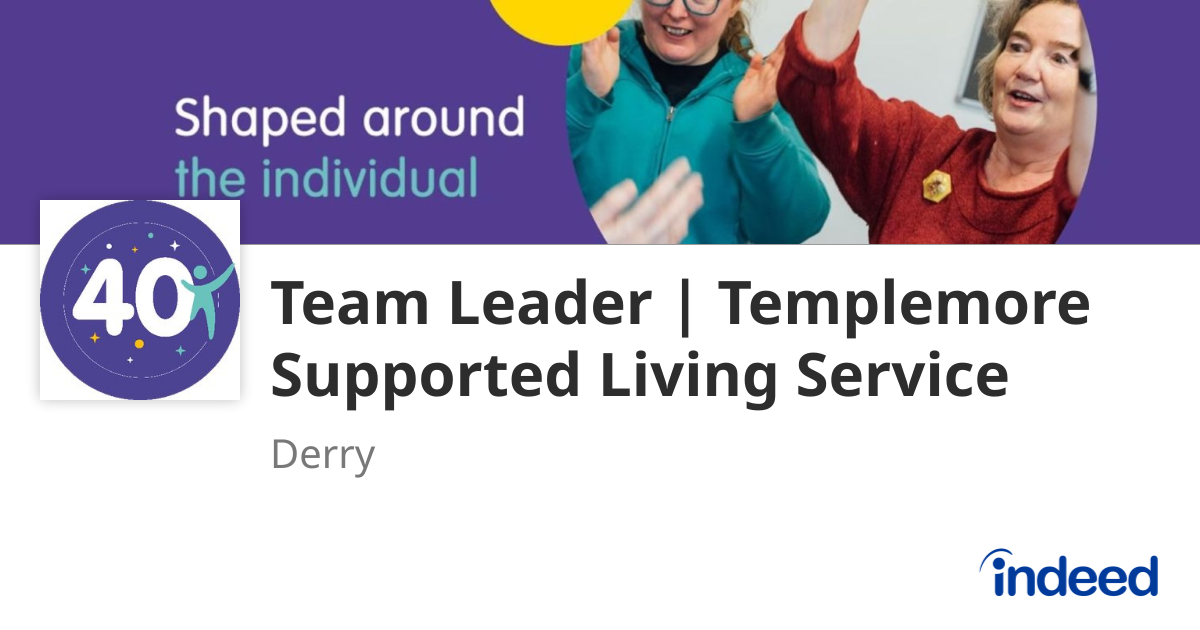Team Leader | Templemore Supported Living Service - Derry BT48 - Indeed.com