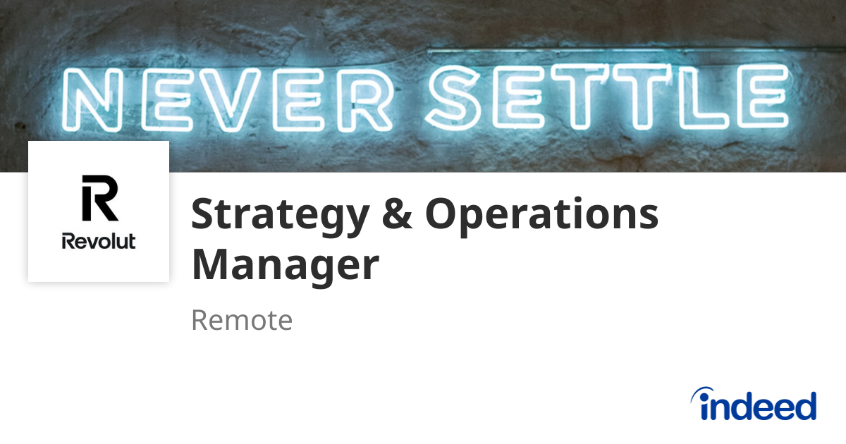 Strategy & Operations Manager - Remote - Indeed.com