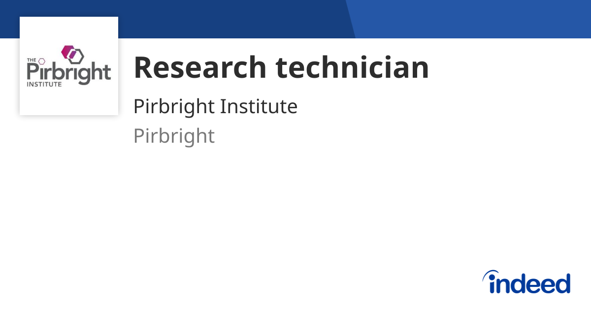 Research technician - Pirbright GU24 - Indeed.com