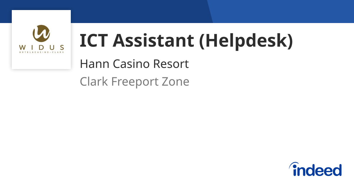 ICT Assistant (Helpdesk) - Clark Freeport Zone - Indeed.com
